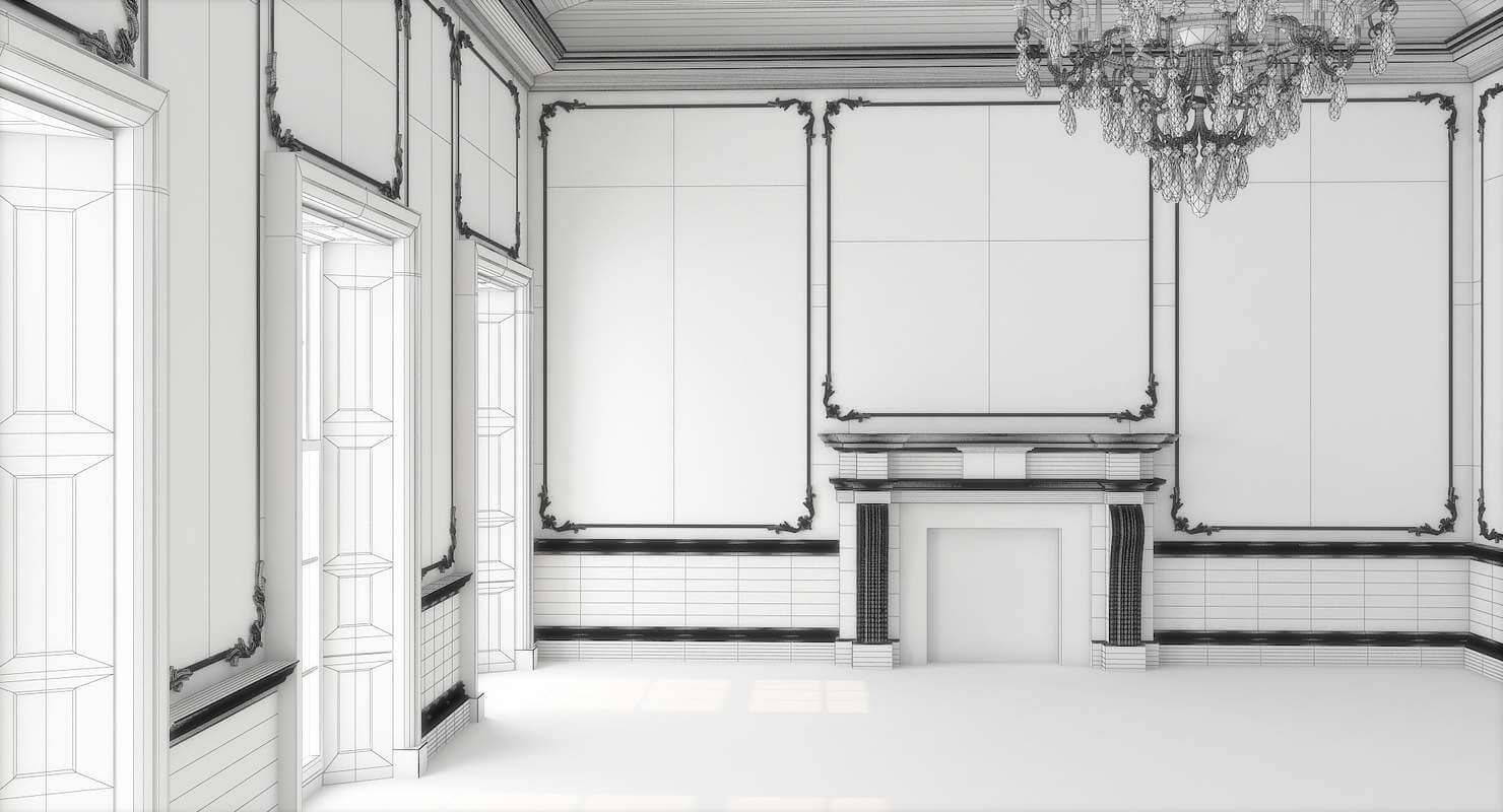 Classic Interior Hall - 3D Model by Giimann