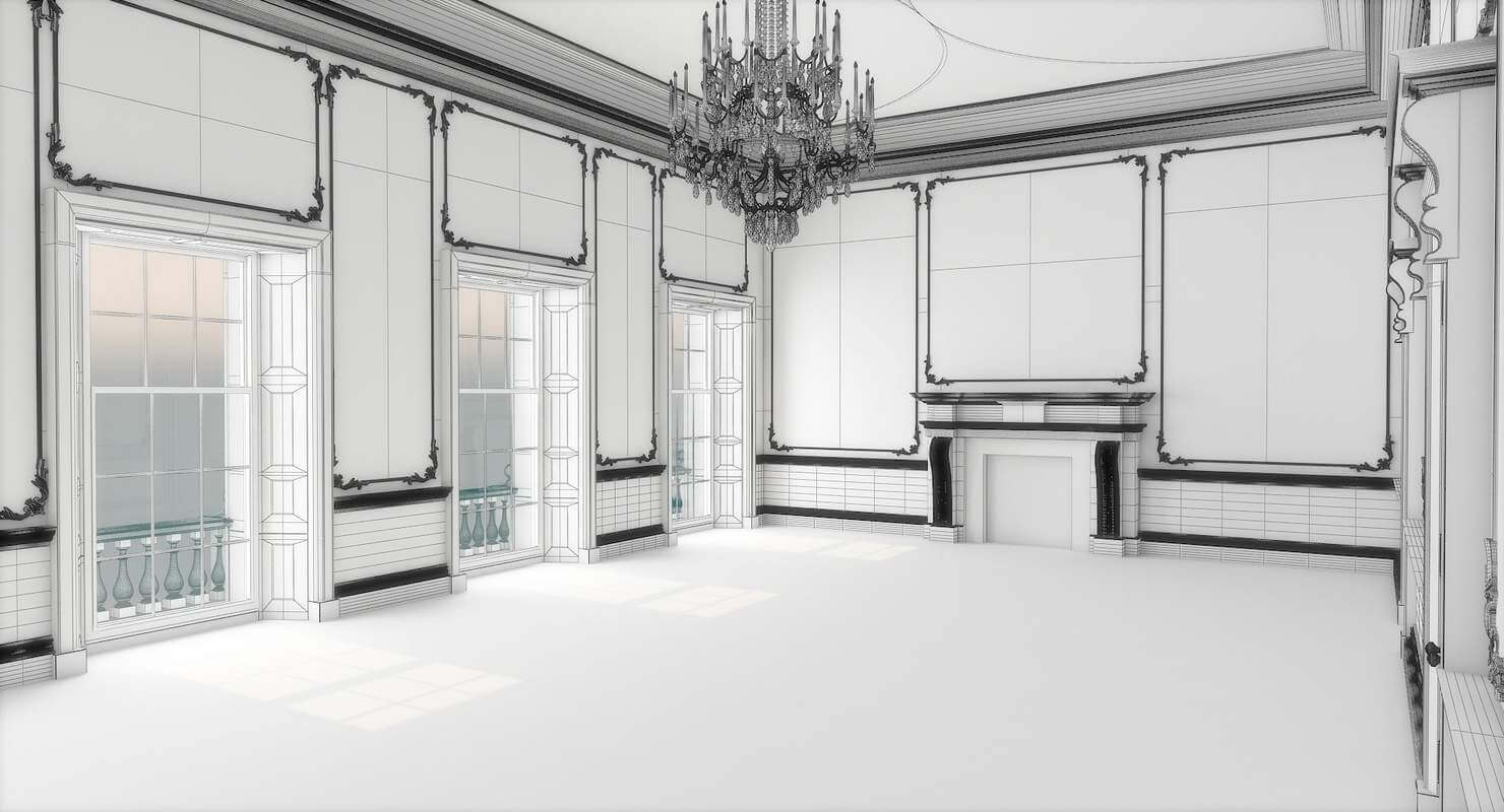 Classic Interior Hall - 3D Model by Giimann