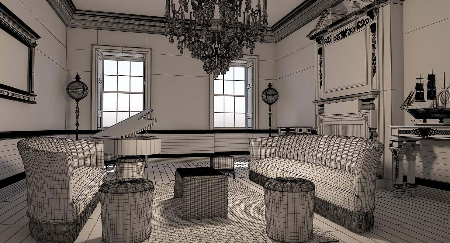 Classic Interior Room - 3D Model by Giimann