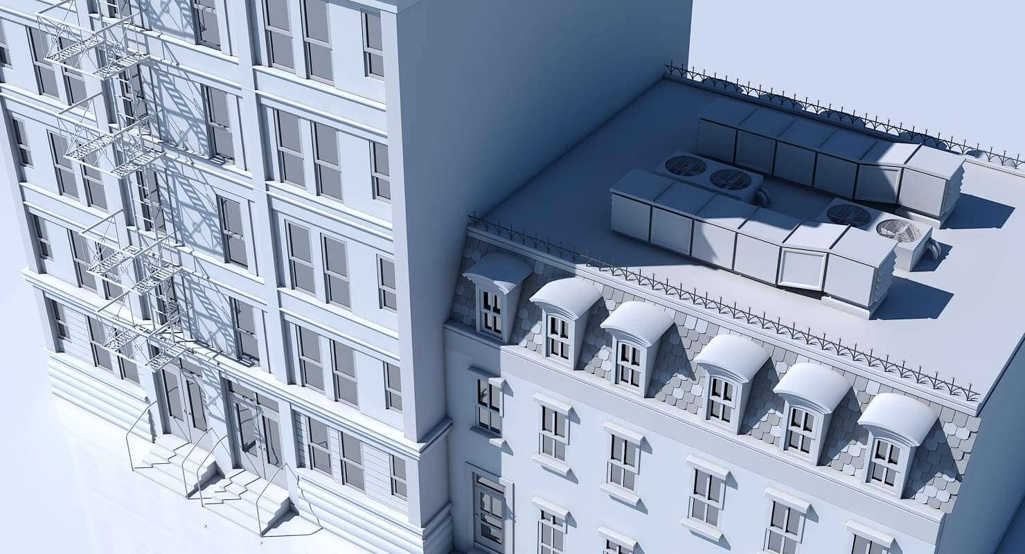Commercial Building Facade 02 - 3D Model by Giimann