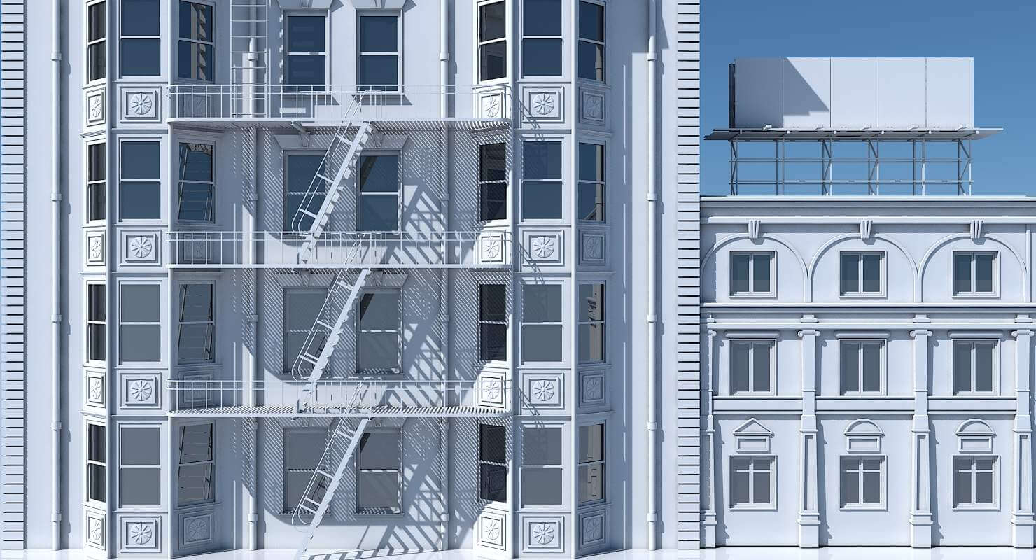 Commercial Building Facade 05 - 3D Model by Giimann