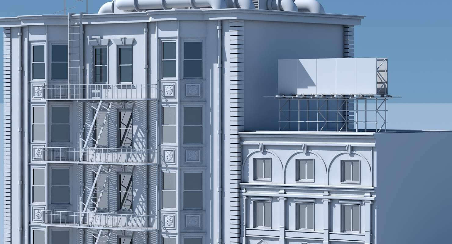 Commercial Building Facade 05 - 3D Model by Giimann