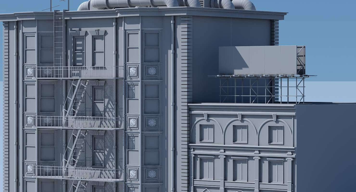 Commercial Building Facade 05 - 3D Model by Giimann