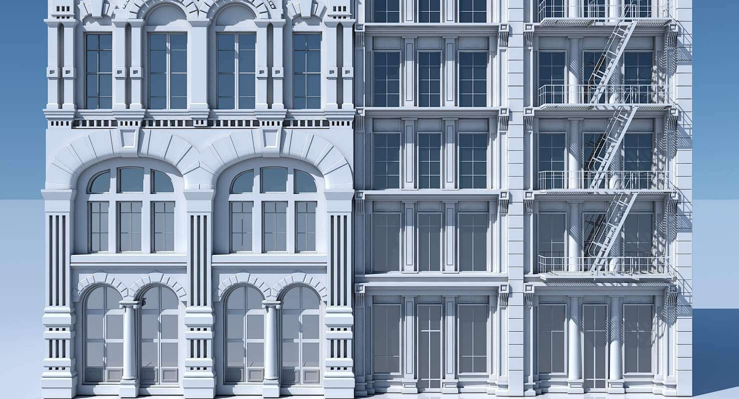 Commercial Building Facade 06 - 3D Model by Giimann