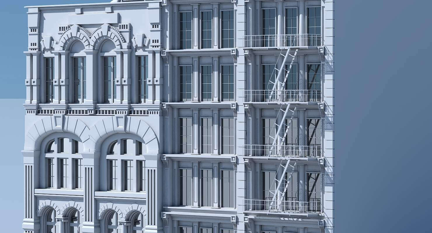 Commercial Building Facade 06 - 3D Model by Giimann