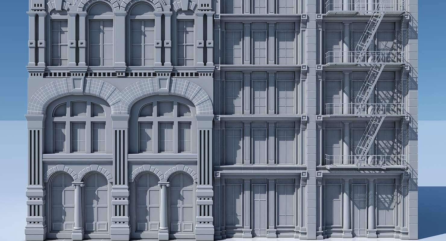 Commercial Building Facade 06 - 3D Model by Giimann