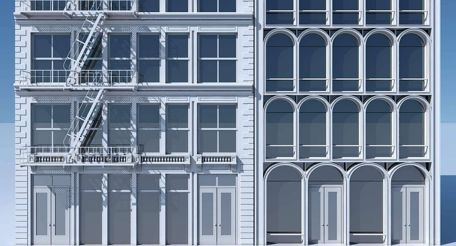 Commercial Building Facade 10 - 3D Model by Giimann