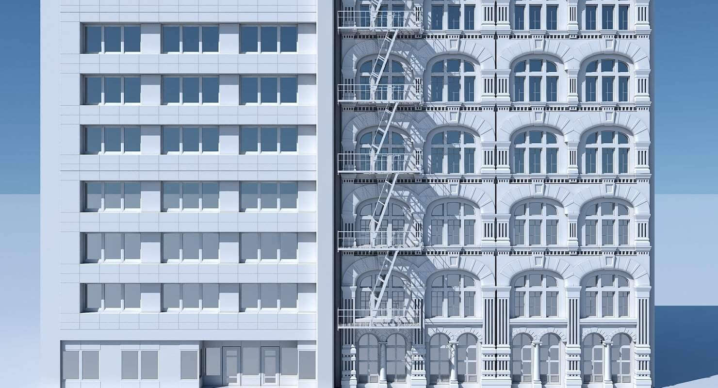 Commercial Building Facade 13 - 3D Model by Giimann