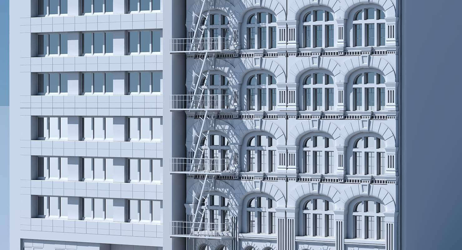 Commercial Building Facade 13 - 3D Model by Giimann
