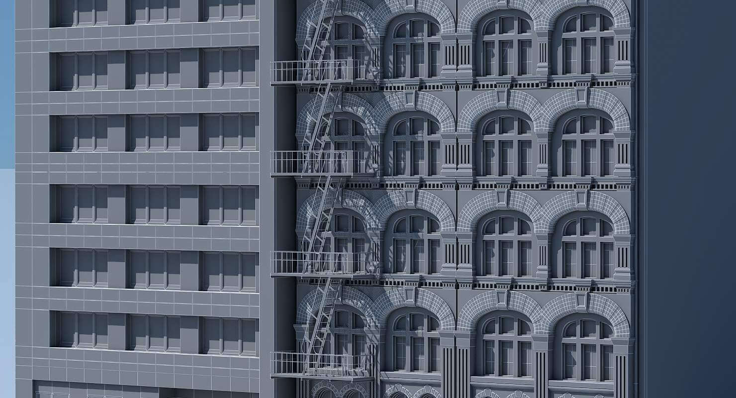 Commercial Building Facade 13 - 3D Model by Giimann