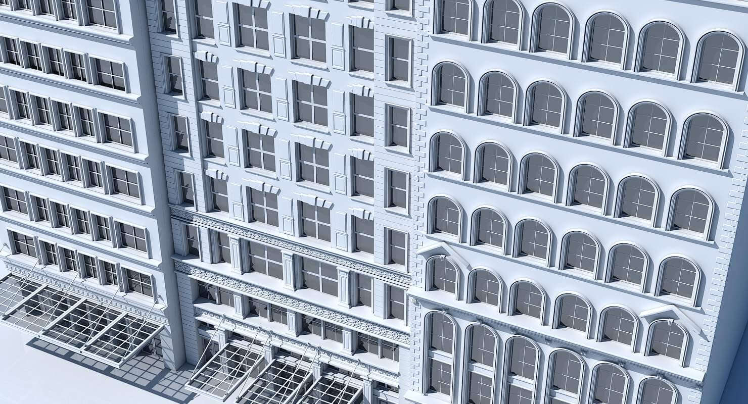 Commercial Building Facade 14 - 3D Model by Giimann