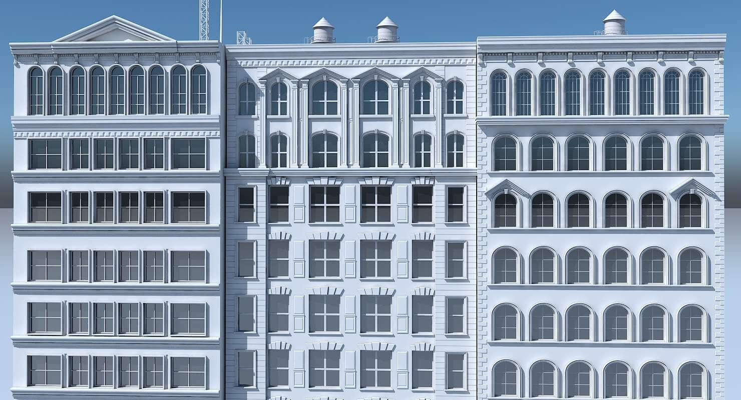 Commercial Building Facade 14 - 3D Model by Giimann