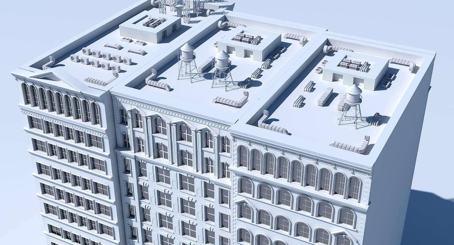 Commercial Building Facade 14 - 3D Model by Giimann