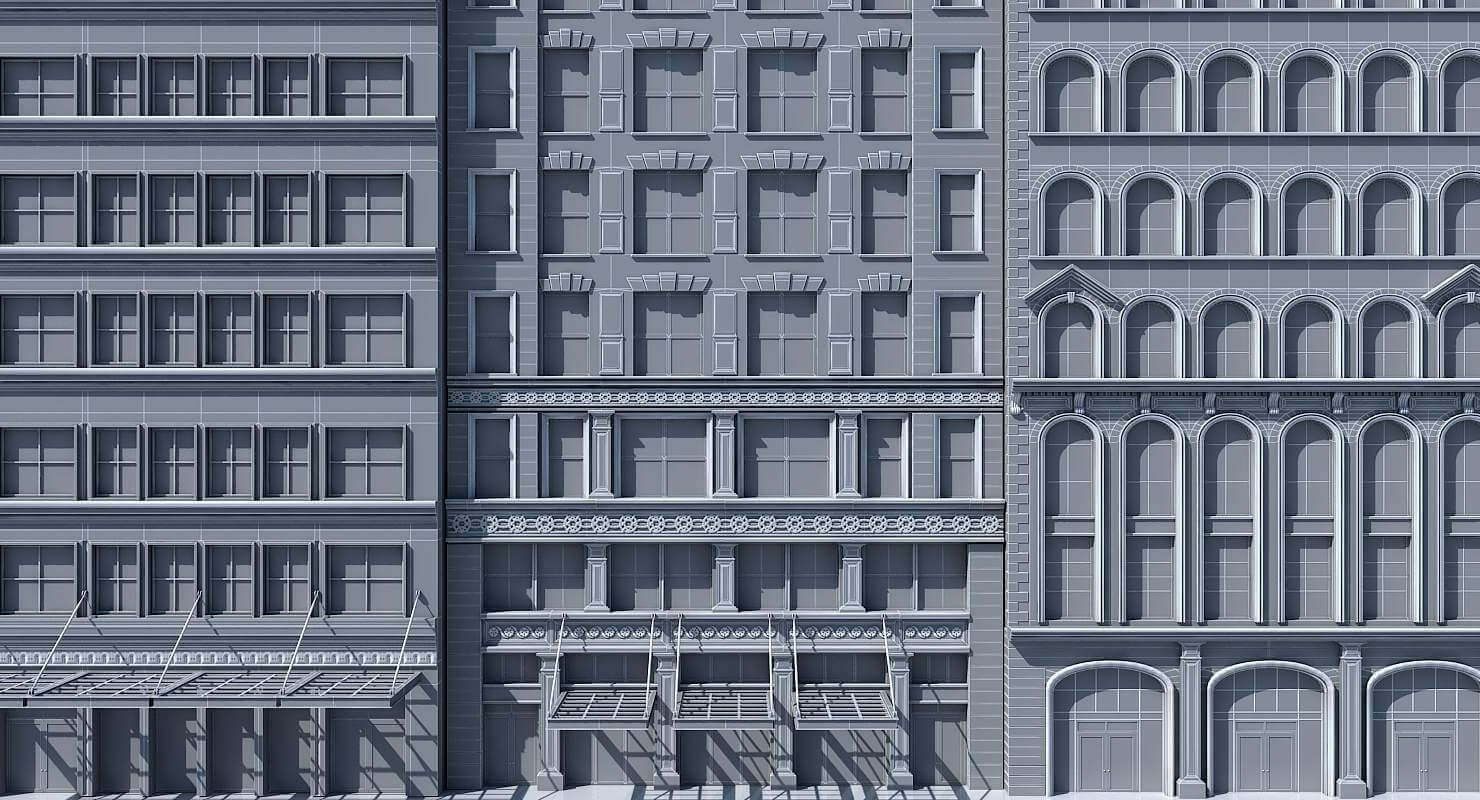 Commercial Building Facade 14 - 3D Model by Giimann