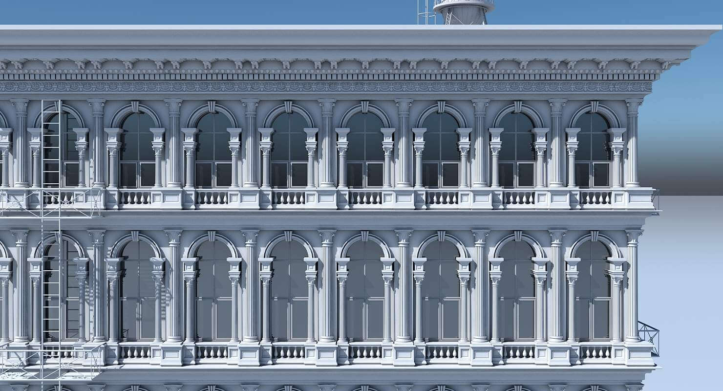 Commercial Building Facade 16 - 3D Model by Giimann