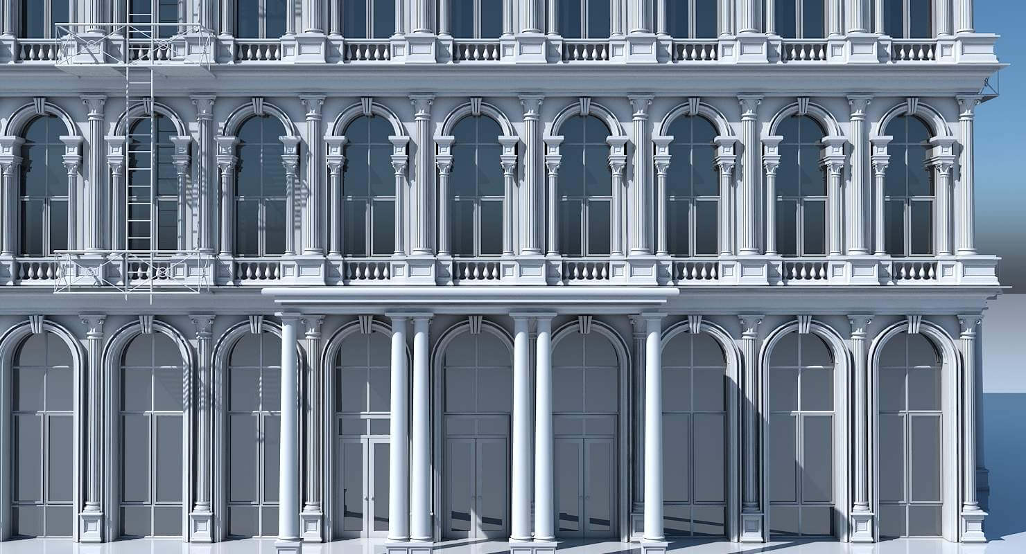 Commercial Building Facade 16 - 3D Model by Giimann