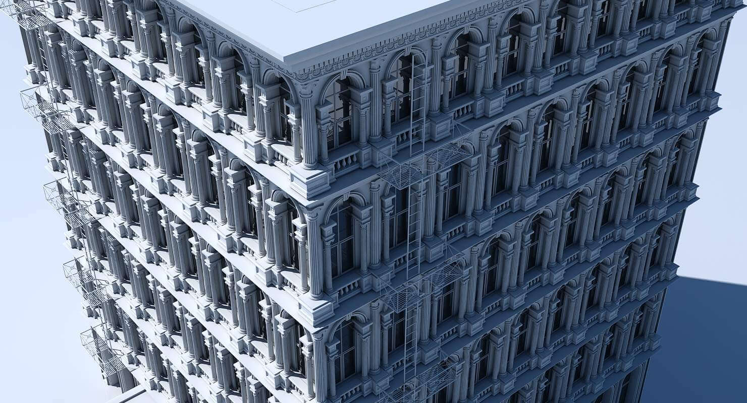 Commercial Building Facade 16 - 3D Model by Giimann