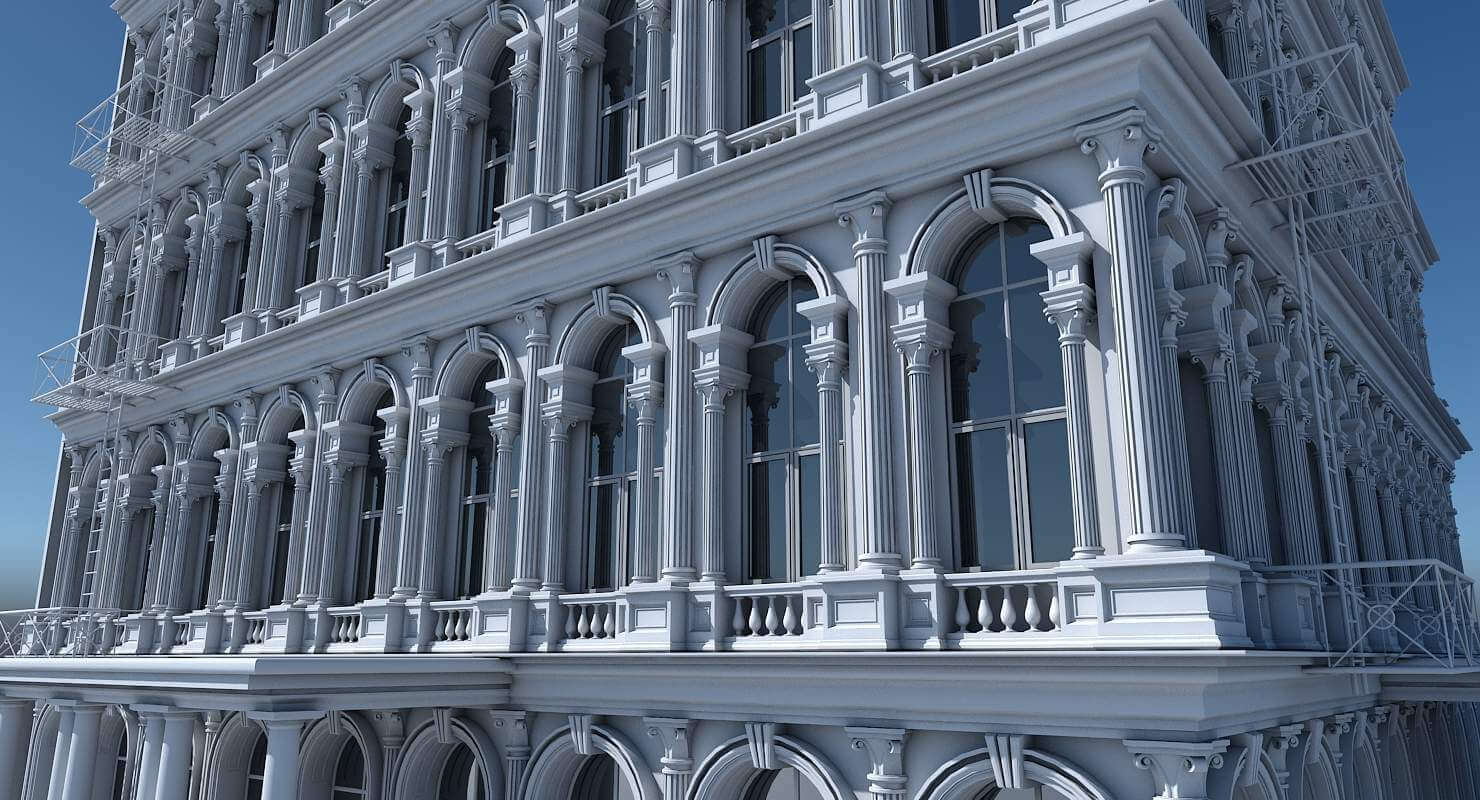 Commercial Building Facade 16 - 3D Model by Giimann