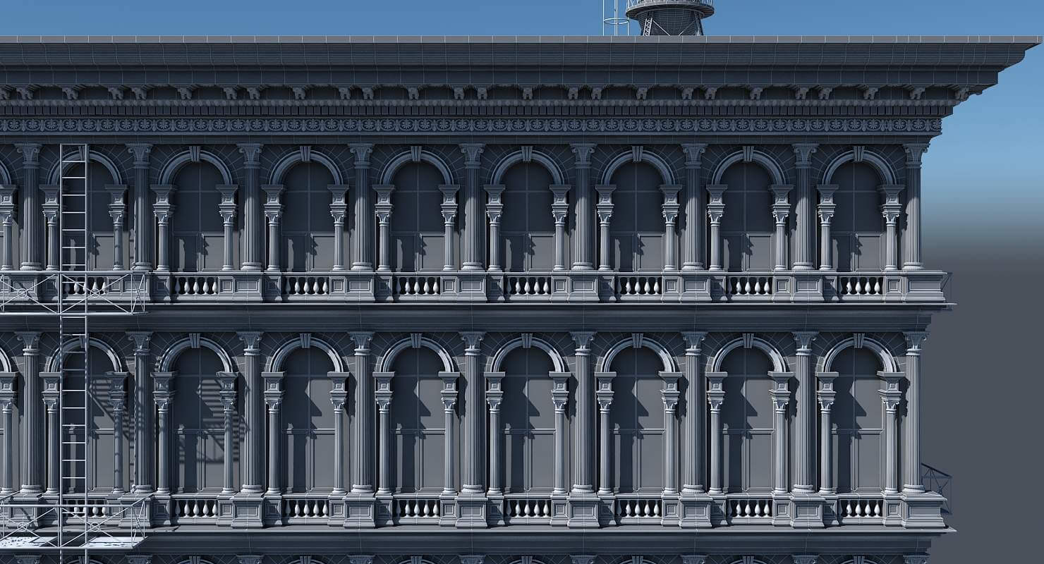 Commercial Building Facade 16 - 3D Model by Giimann