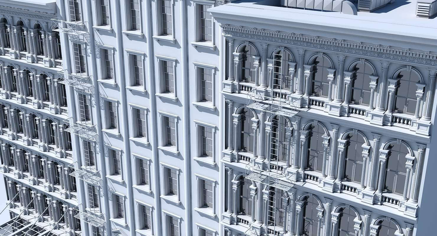 Commercial Building Facade 17 - 3D Model by Giimann