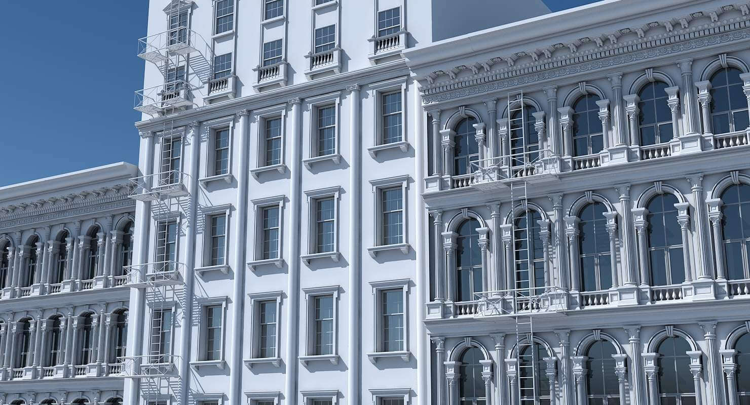 Commercial Building Facade 17 - 3D Model by Giimann