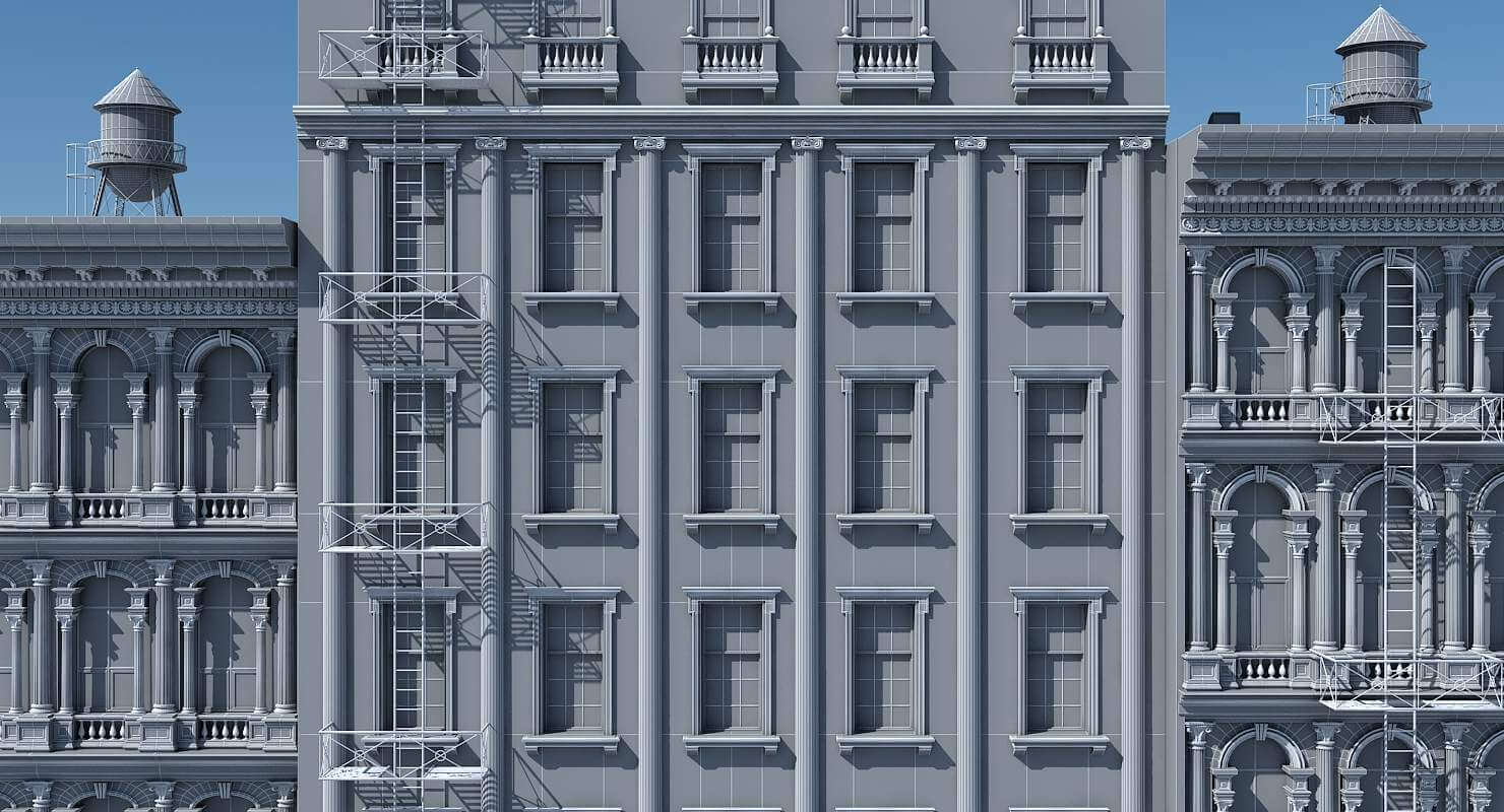 Commercial Building Facade 17 - 3D Model by Giimann