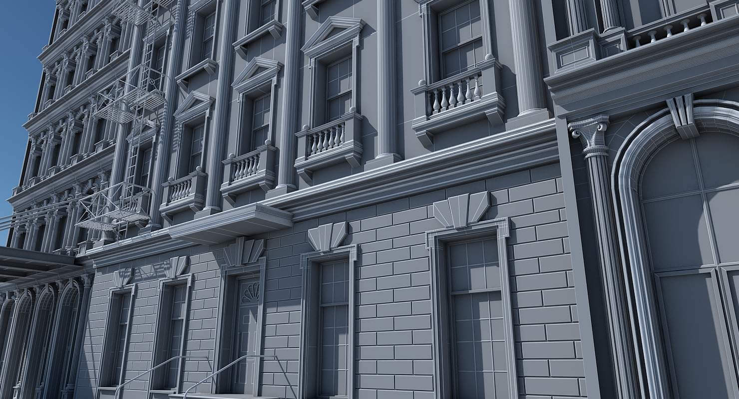 Commercial Building Facade 17 - 3D Model by Giimann