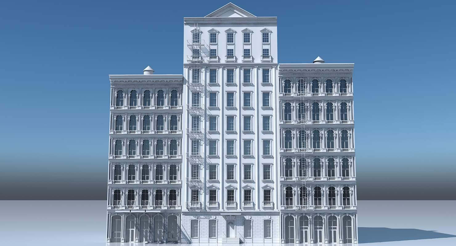 Commercial Building Facade 17 - 3D Model by Giimann