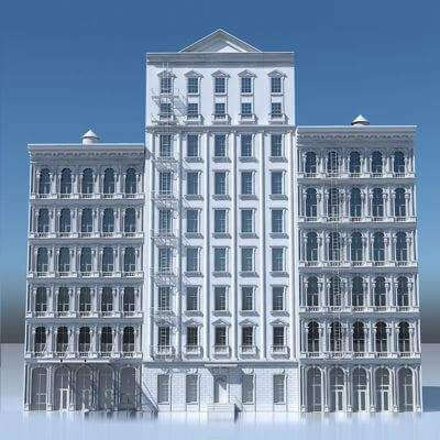 Commercial Building Facade 17 - 3D Model by Giimann