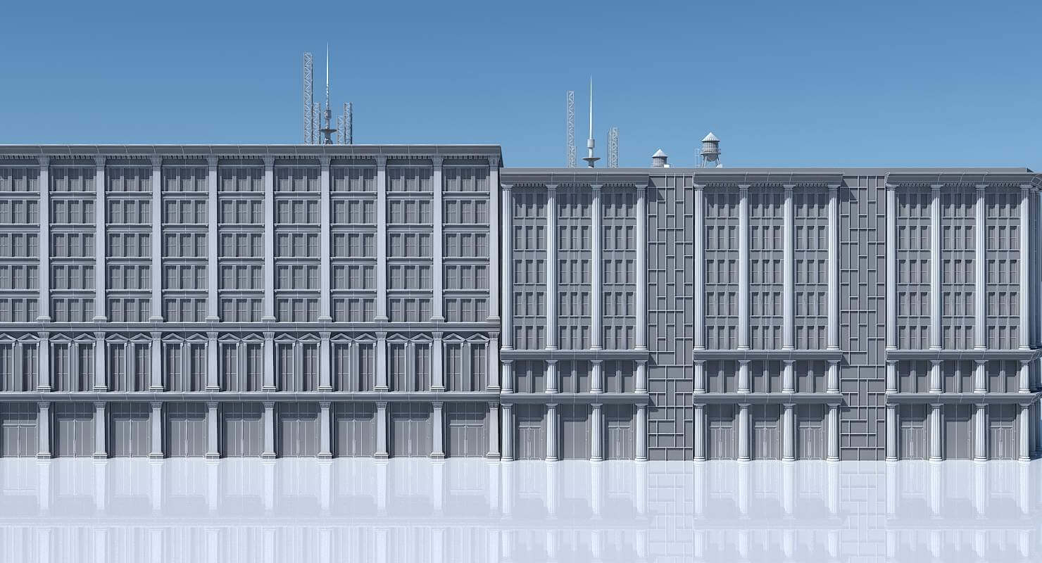 Commercial Building Facade 22 - 3D Model by Giimann