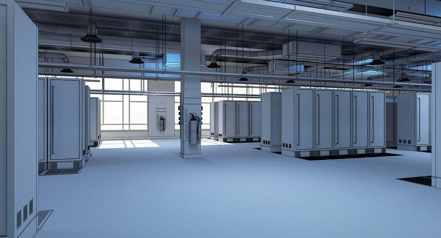 Data Communication Server Room - 3D Model by Giimann