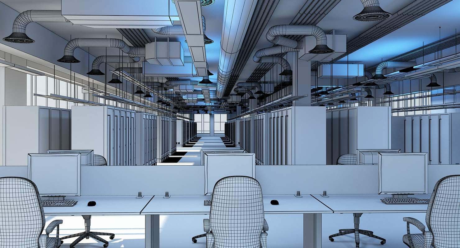 Data Communication Server Room - 3D Model by Giimann