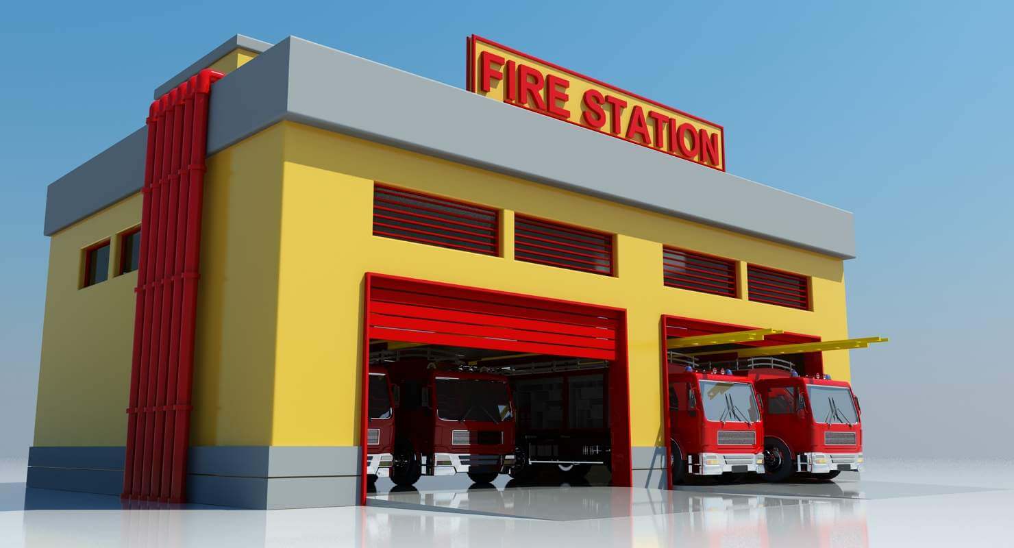 Fire Station Building Symbol - 3D Model by Giimann