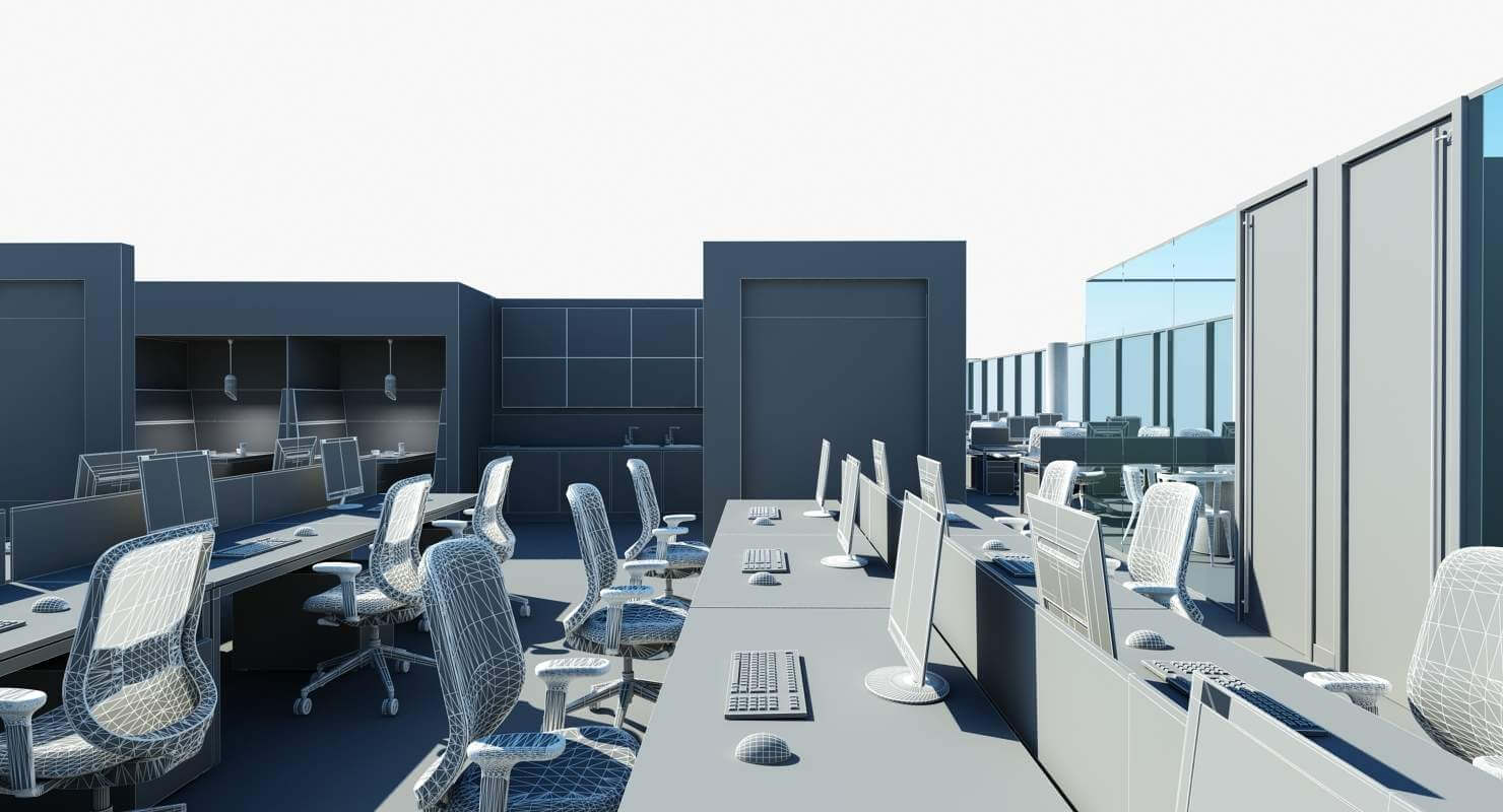Full Office Interior - 3D Model by Giimann