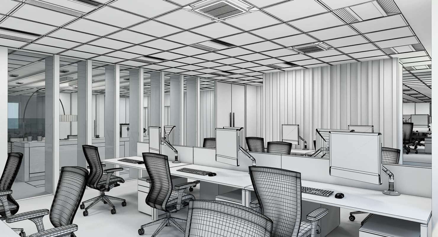 Full Office Interior - 3D Model by Giimann