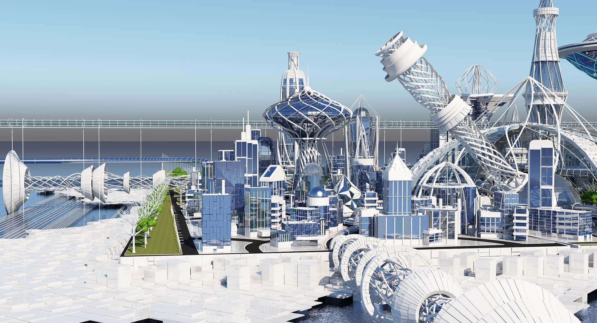 HD Future City - 3D Model by Giimann