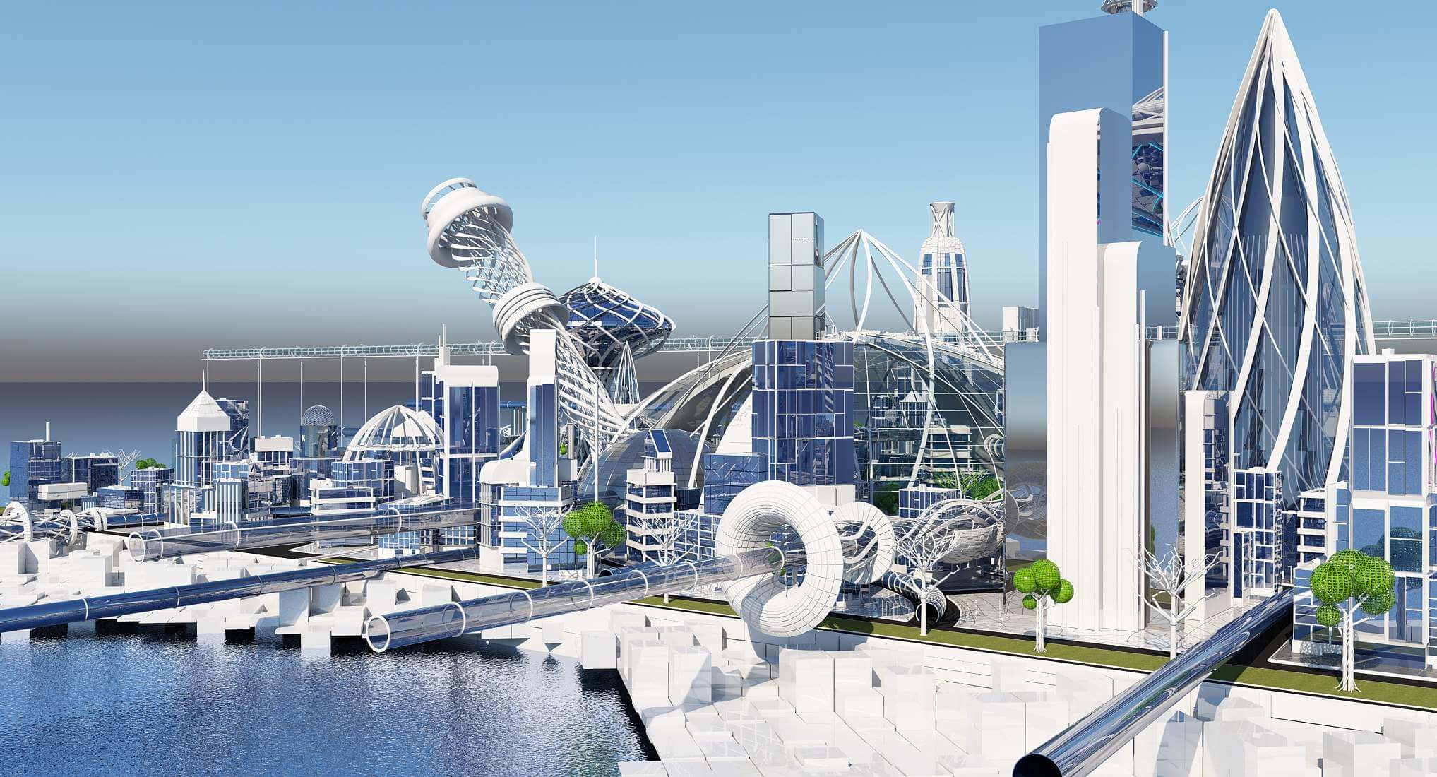 HD Future City - 3D Model by Giimann