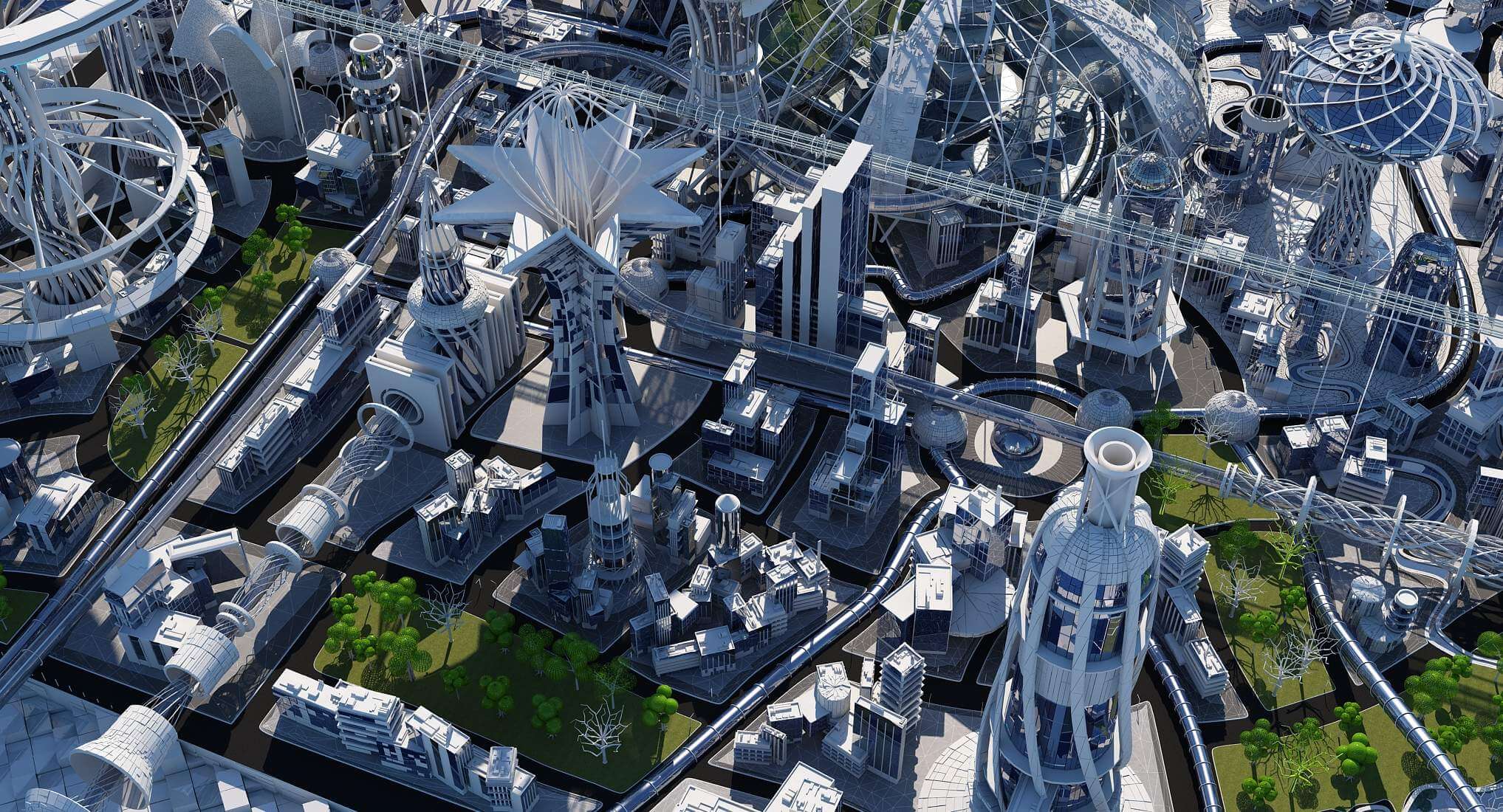 HD Future City - 3D Model by Giimann