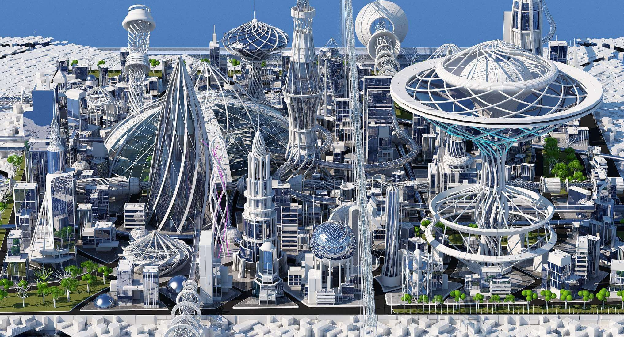 HD Future City - 3D Model by Giimann