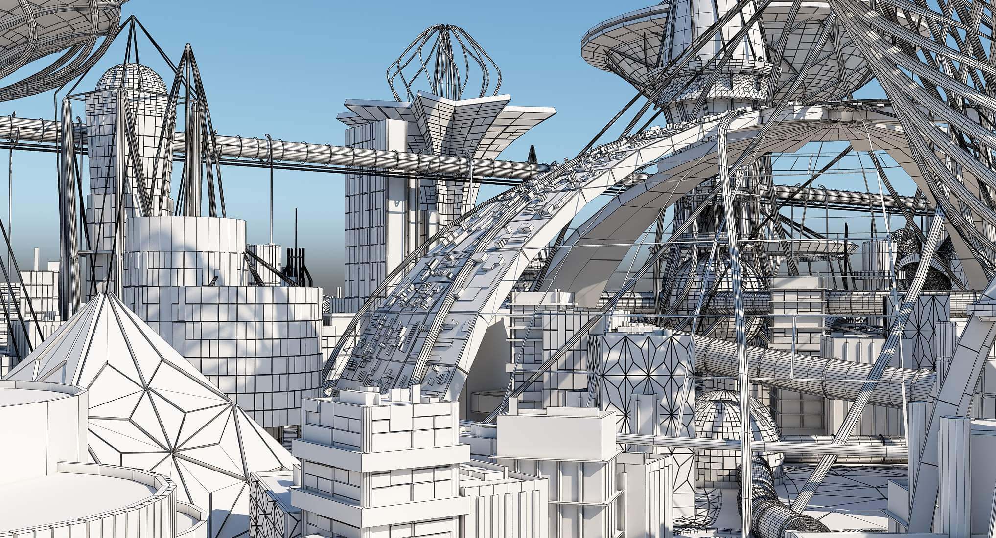 HD Future City - 3D Model by Giimann