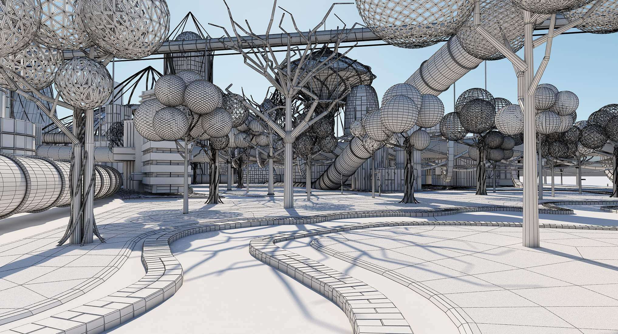 HD Future City - 3D Model by Giimann