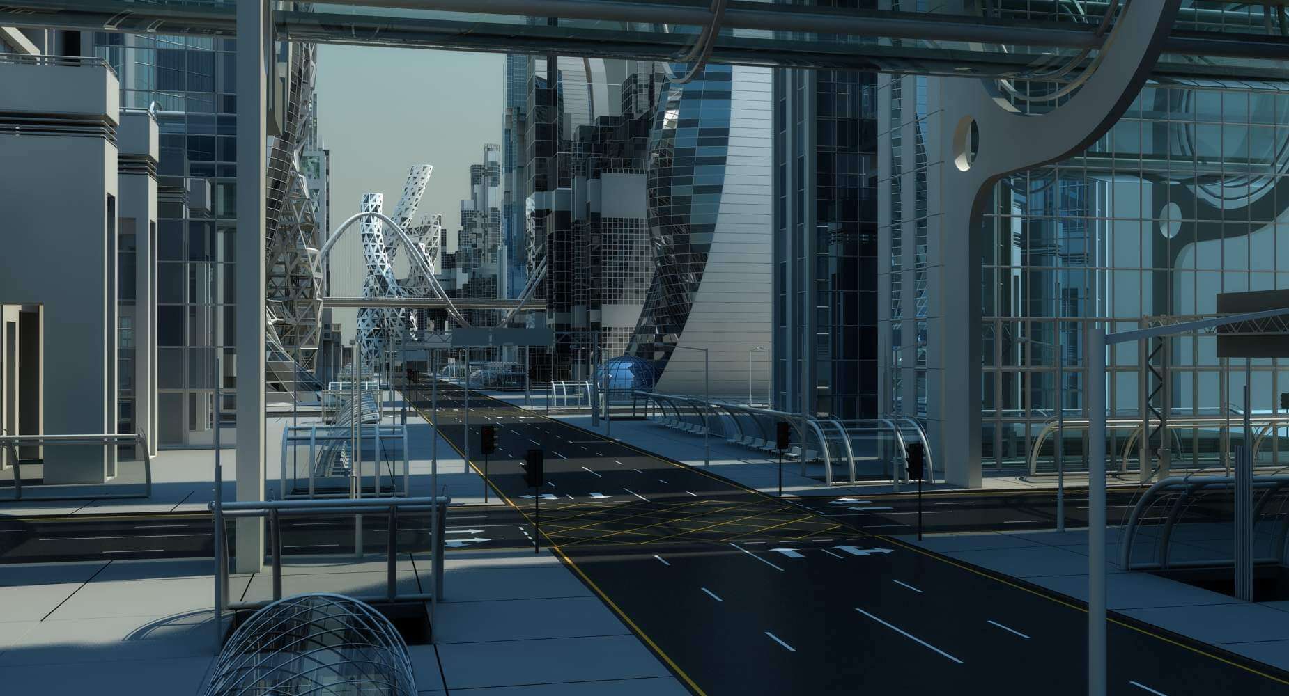 HD Future City - 3D Model by Giimann