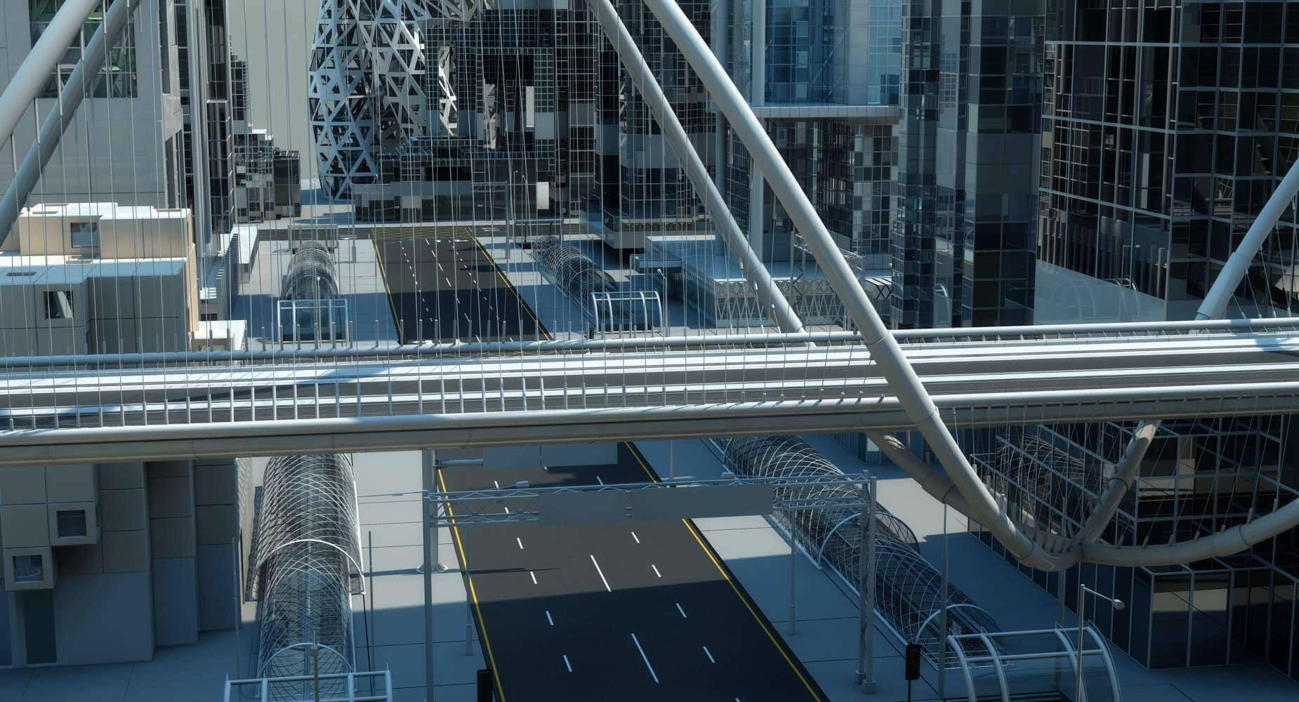 HD Future City - 3D Model by Giimann