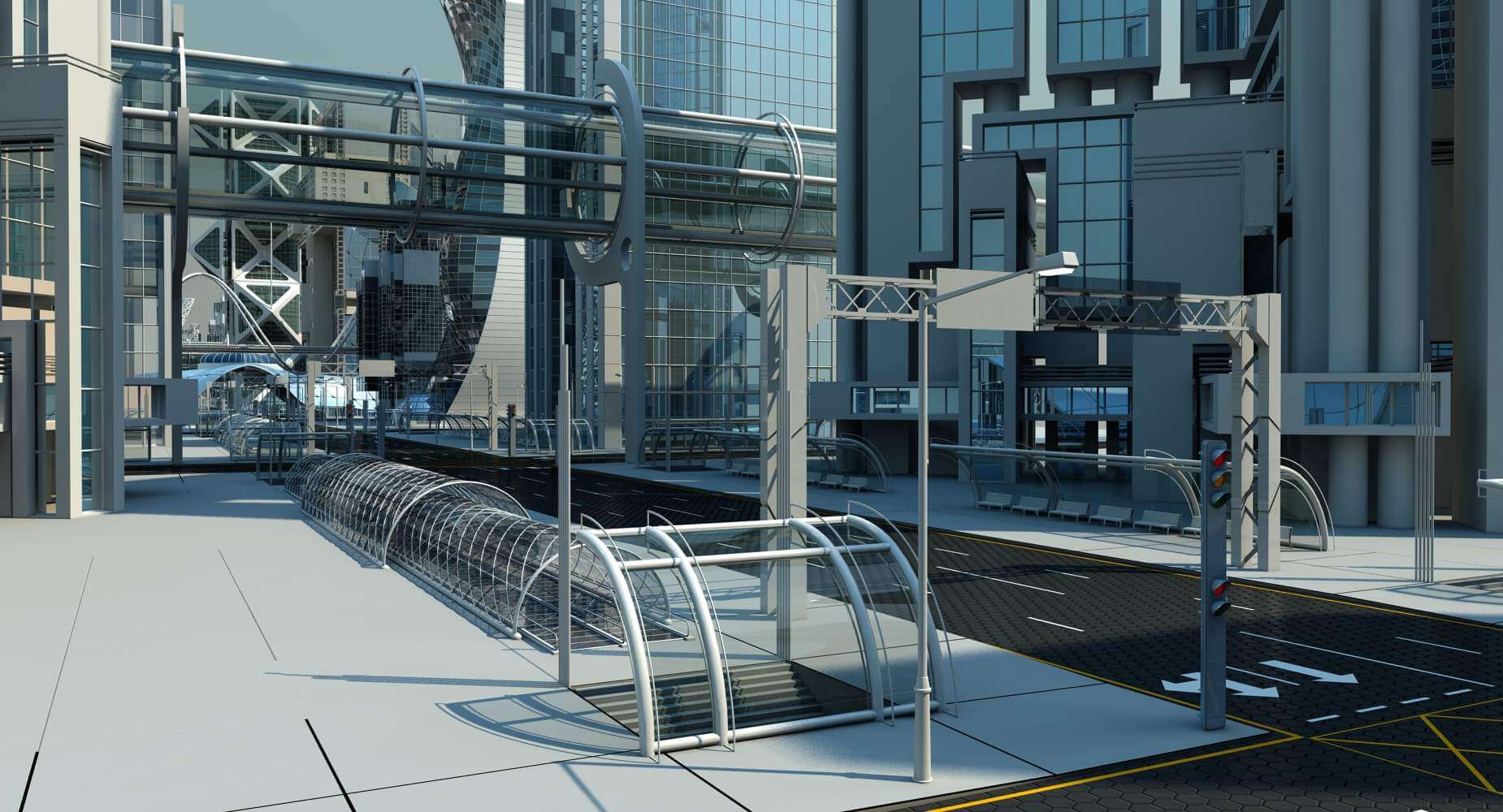 HD Future City - 3D Model by Giimann