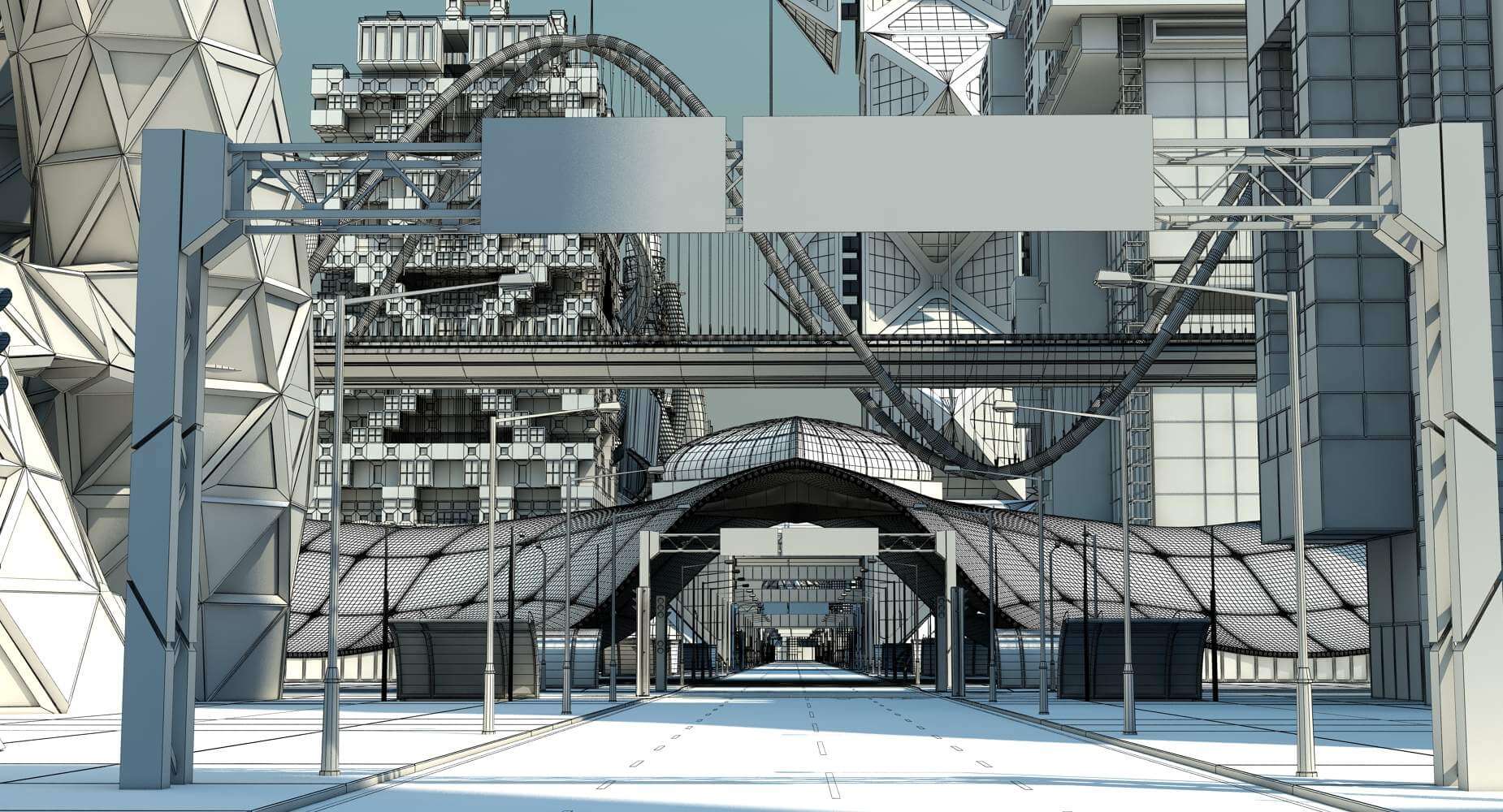 HD Future City - 3D Model by Giimann