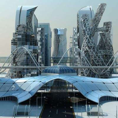 HD Future City - 3D Model by Giimann