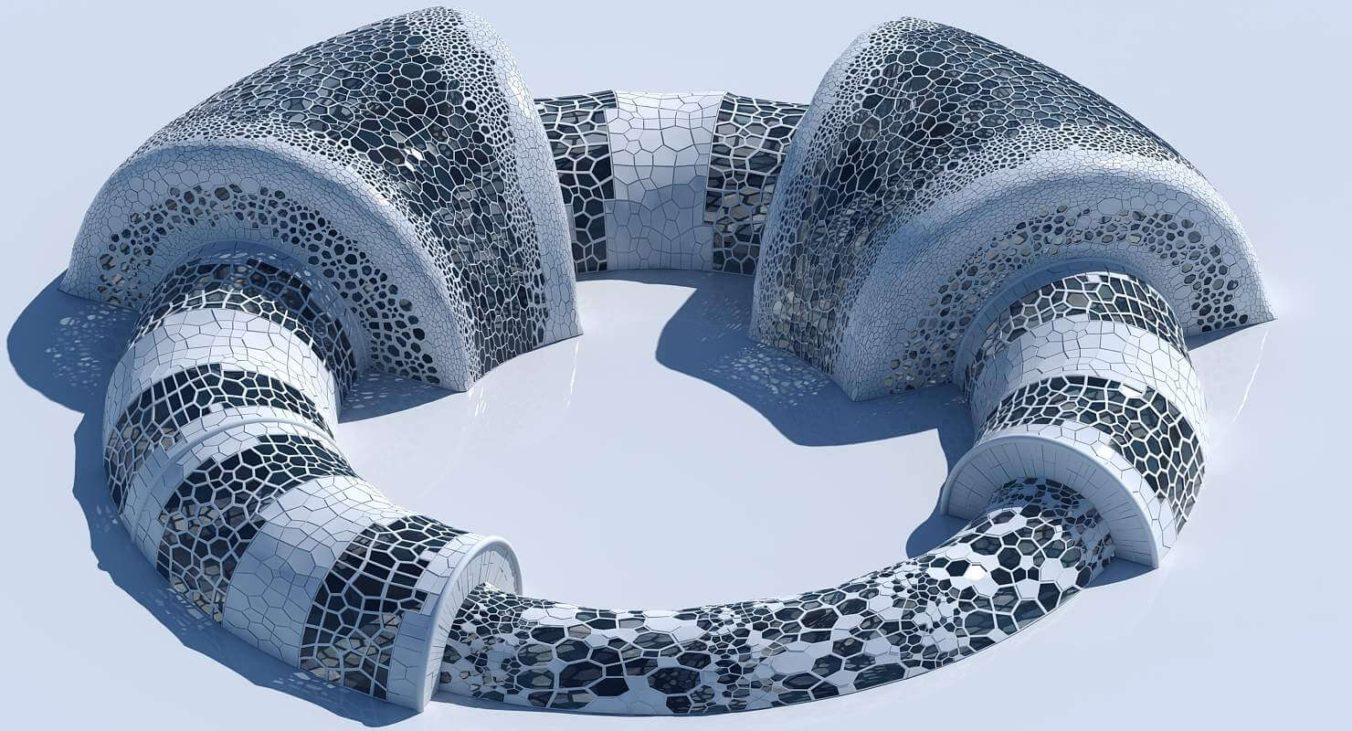 Futuristic Architectural Dome Interior 3 - 3D Model by Giimann