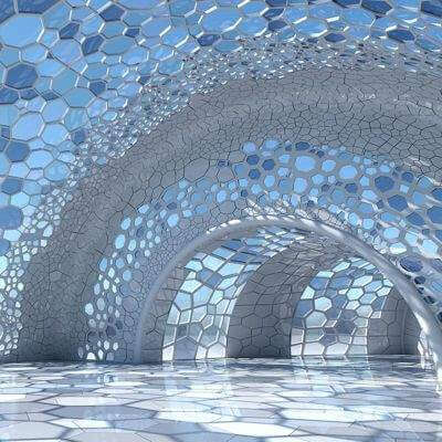 Futuristic Architectural Dome Interior 3 - 3D Model by Giimann