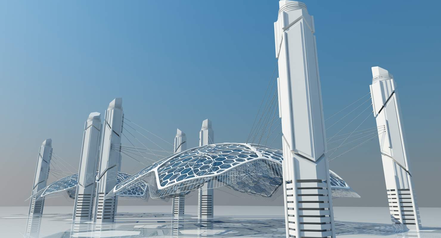 Futuristic Architectural Structure - 3D Model by Giimann