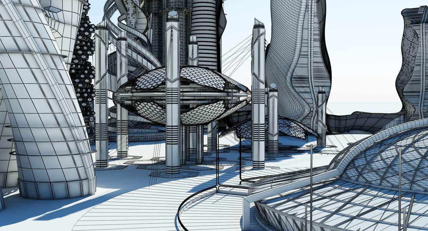 Futuristic Skyscrapers - 3D Model by Giimann